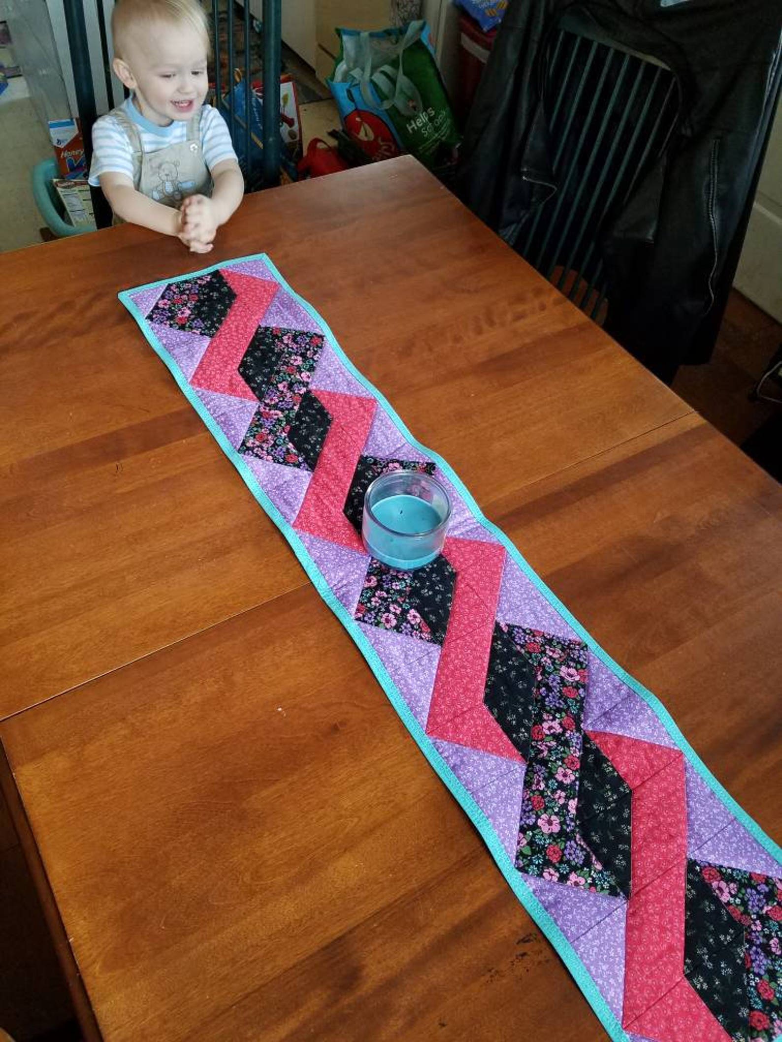 Red and Purple Twisted Table Runner - Etsy