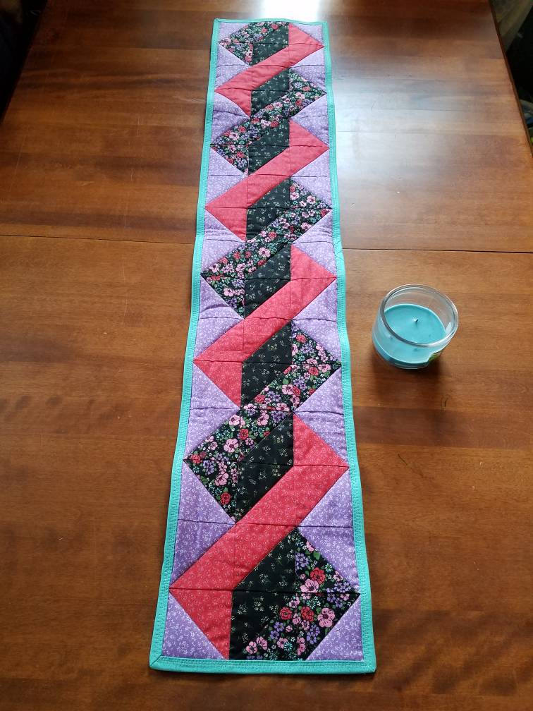 Red and Purple Twisted Table Runner - Etsy