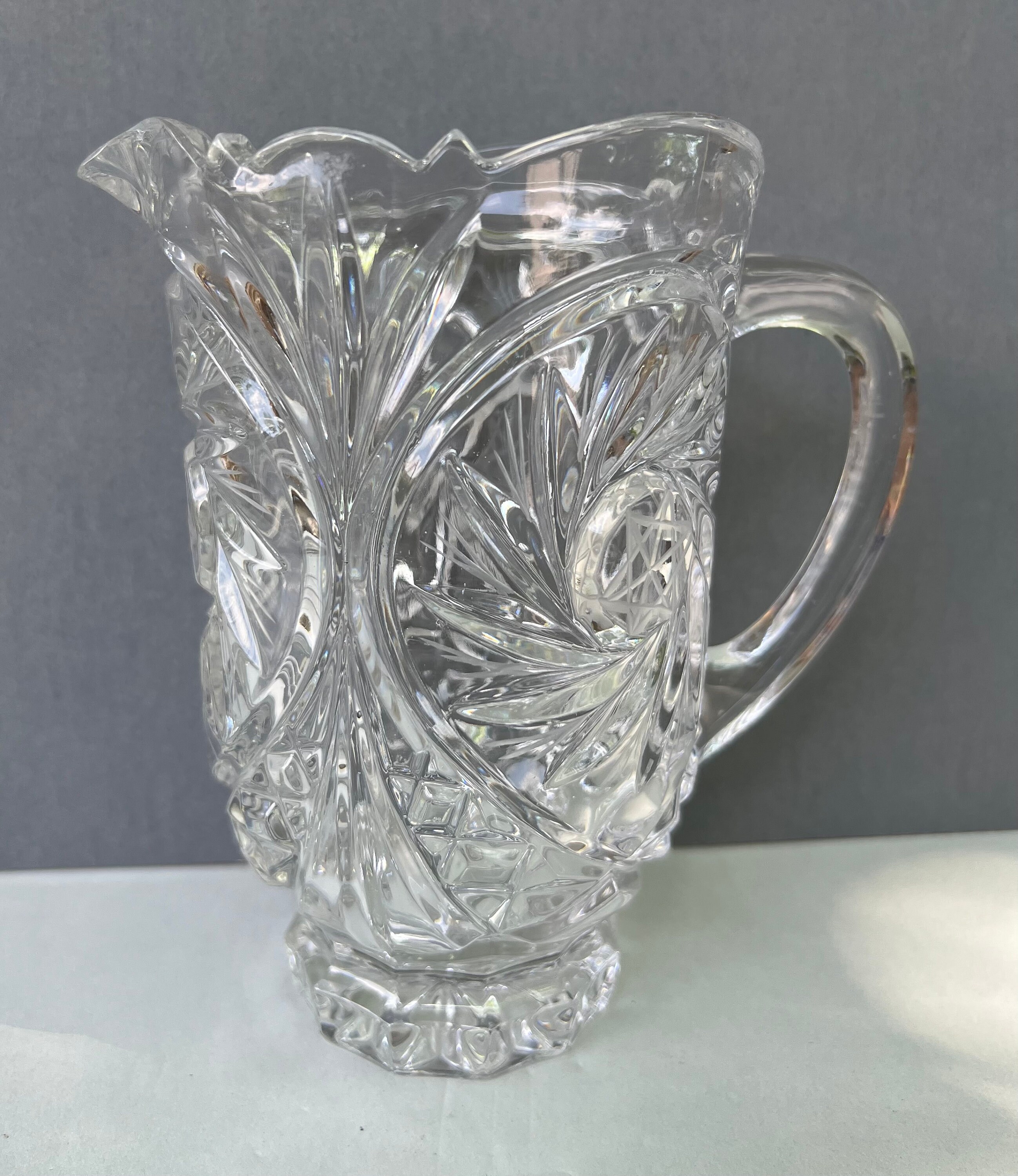 Lead Crystal Pitcher royal Pinwheel by Avitra. 24 Oz 7 - Etsy