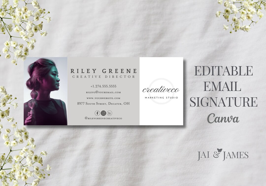 Editable Email Signature Template Canva Signature Design - Etsy Canada