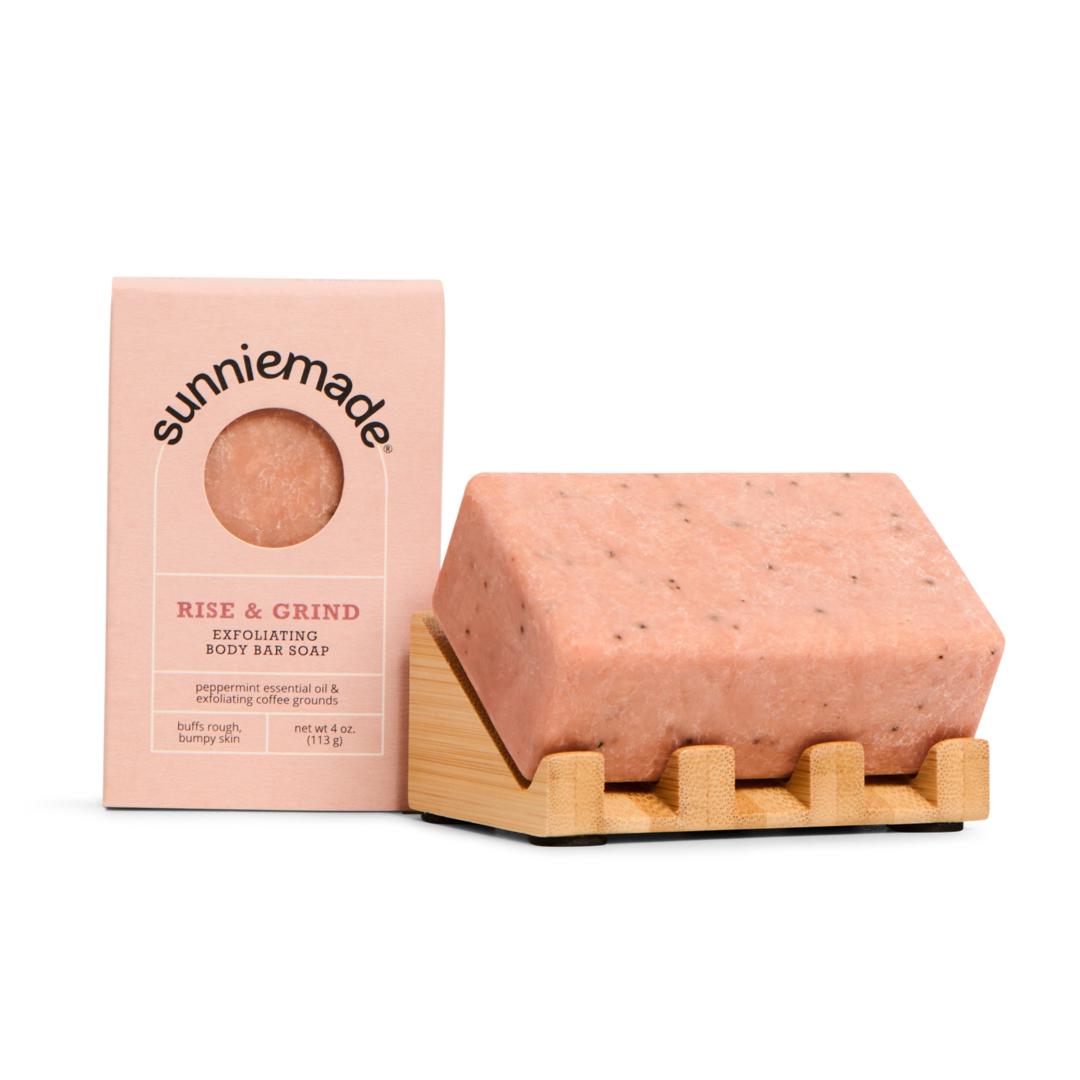 Rise & Grind Exfoliating Body Bar - Essential Oil Zero Waste Body Wash ...