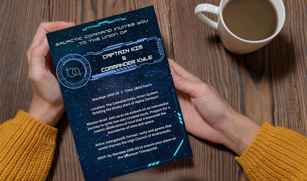 Sci-fi Wedding Invitation - Space, Intergalactic, Star Wars, Star Trek ...