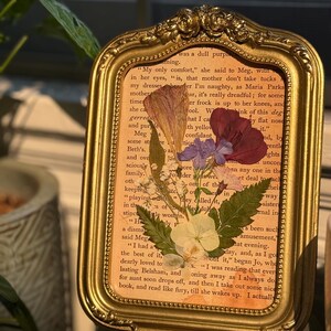 Pressed Flowers on Book Page in Vintage-like Frame | Little Women ...