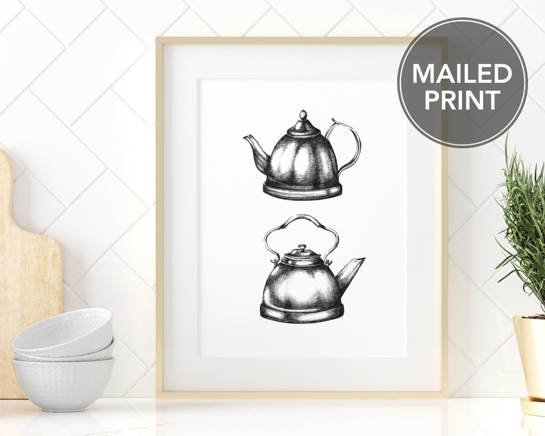 Tea Kettles Pen & Ink Illustration Wall Art Print 8x10 - Etsy