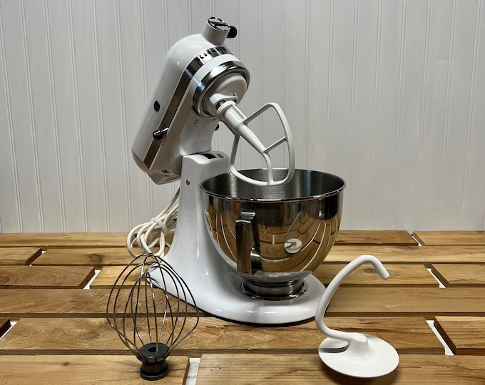 Restored Vintage White Classic 1990s Kitchenaid 4.5 Quart K45SSWH Solid ...