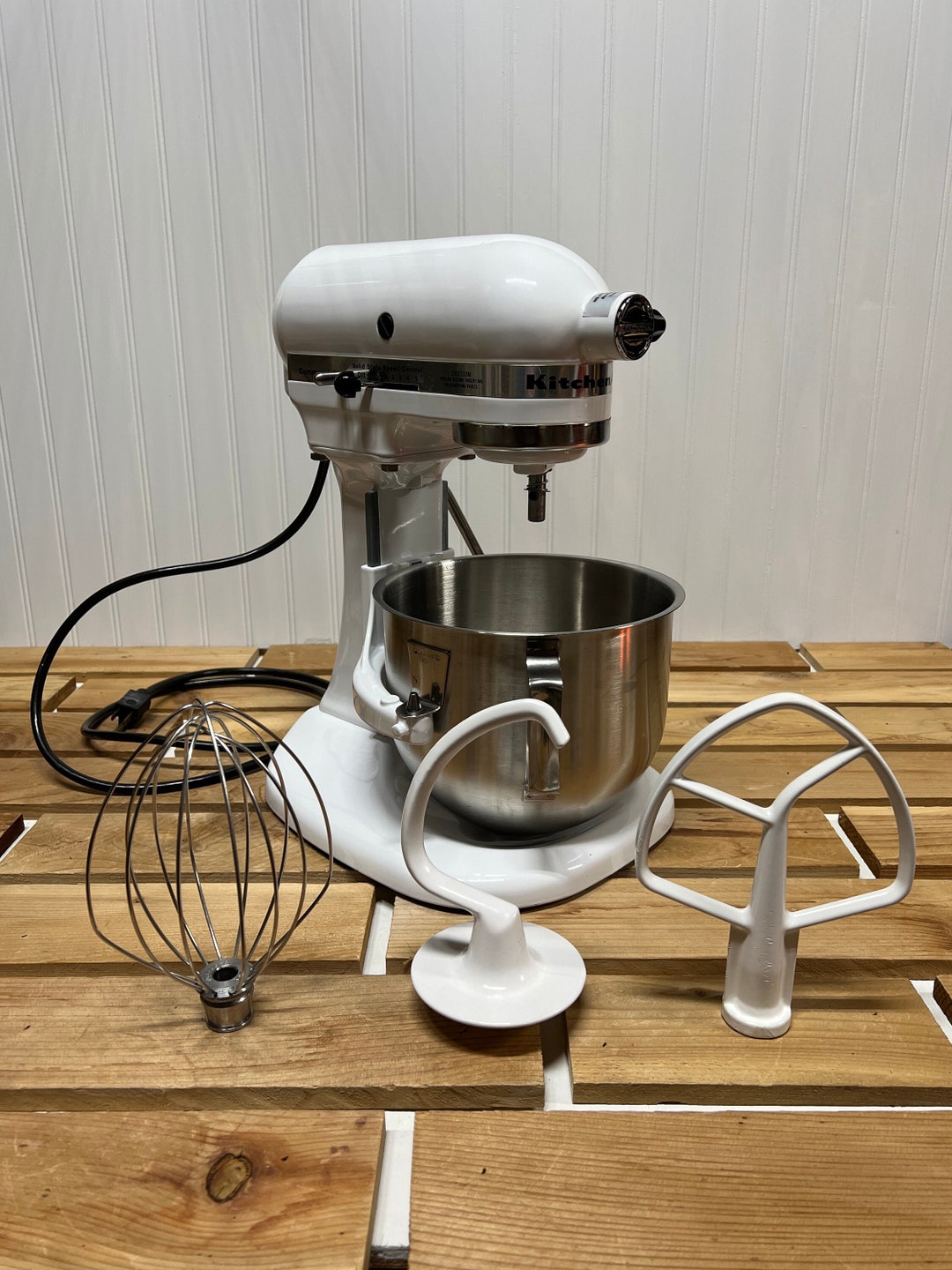 Restored Vintage White Commercial 1990s Kitchenaid 5 Quart K5 Solid ...