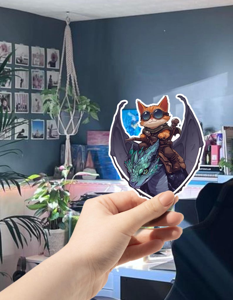 Broccoli the Tabby Dragon Rider Sticker - Fourth Wing Inspired Vinyl ...