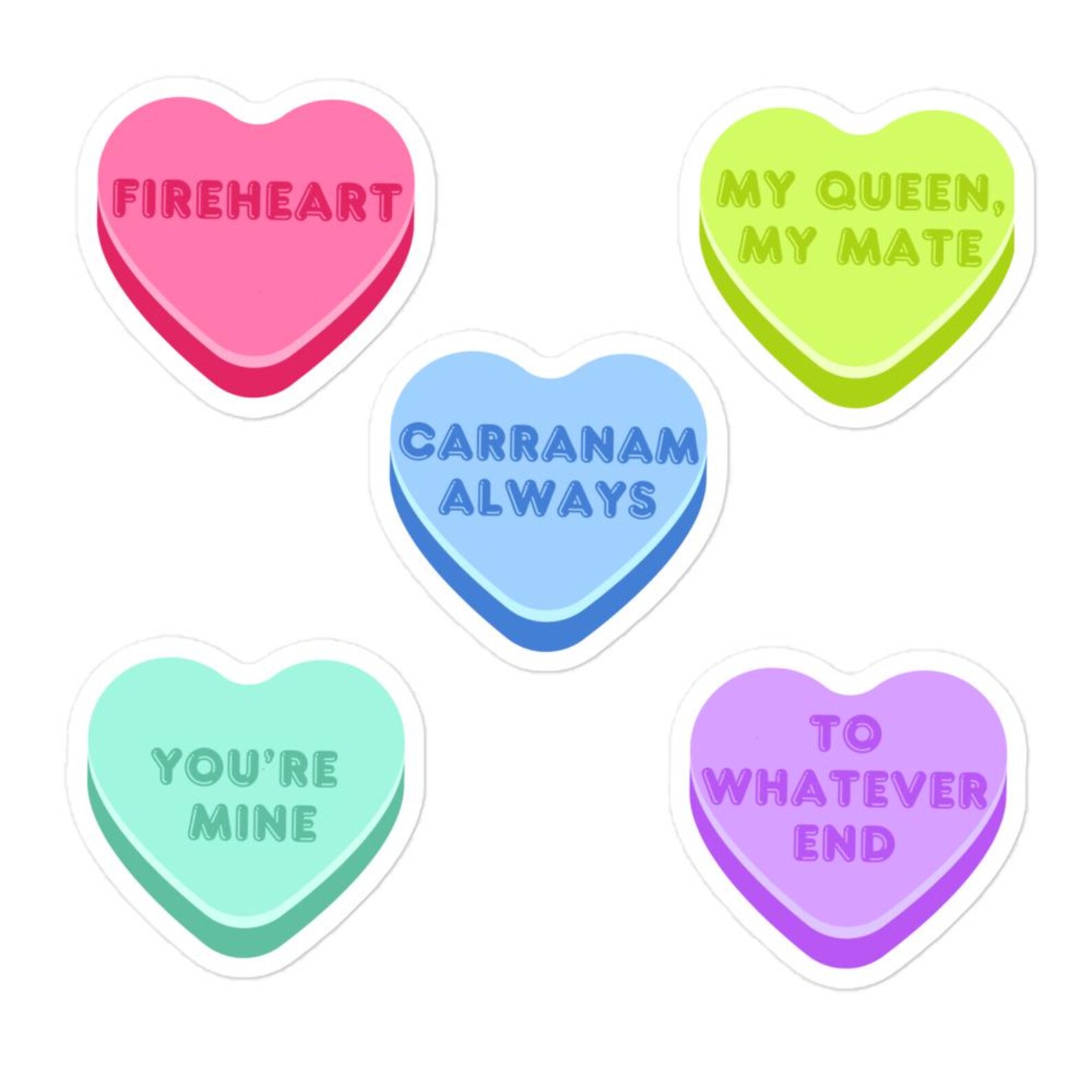 Throne of Glass TOG Inspired Sticker Set Aelin & Rowan Valentines Candy ...