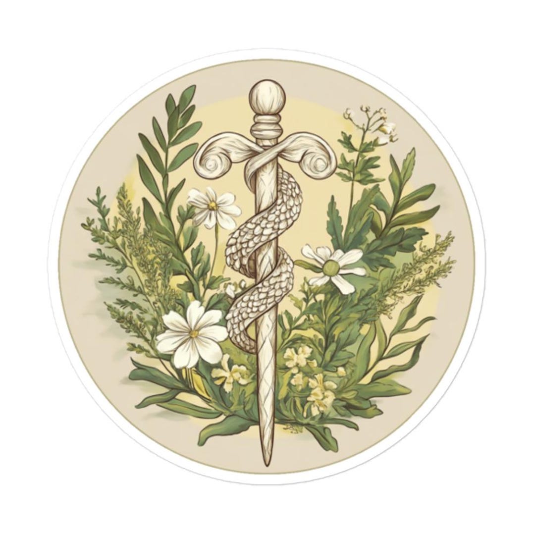 Onyx Storm Healers Caduceus Sticker Fantasy Dragon Medical Symbol ...