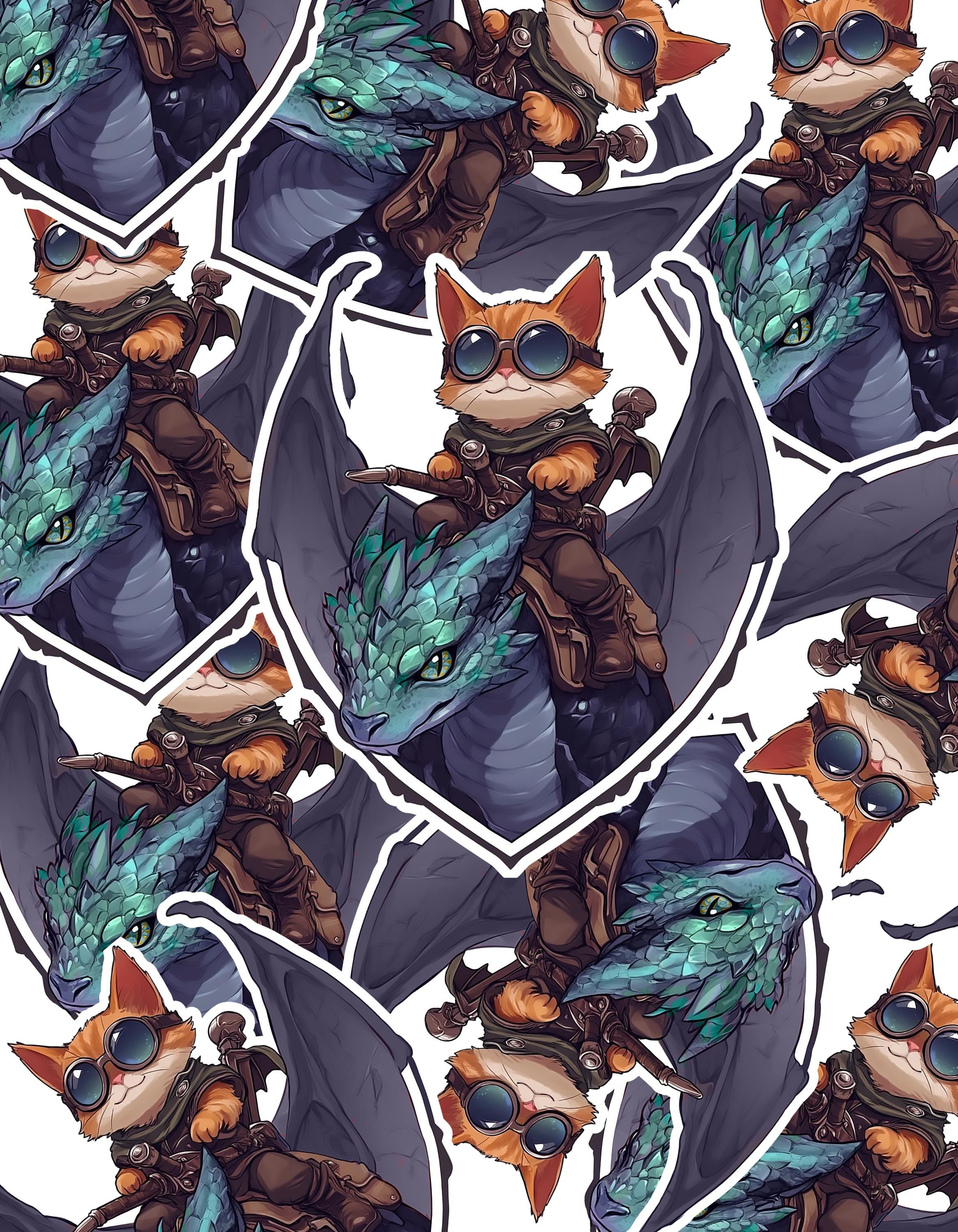 Broccoli the Tabby Dragon Rider Sticker - Fourth Wing Inspired Vinyl ...