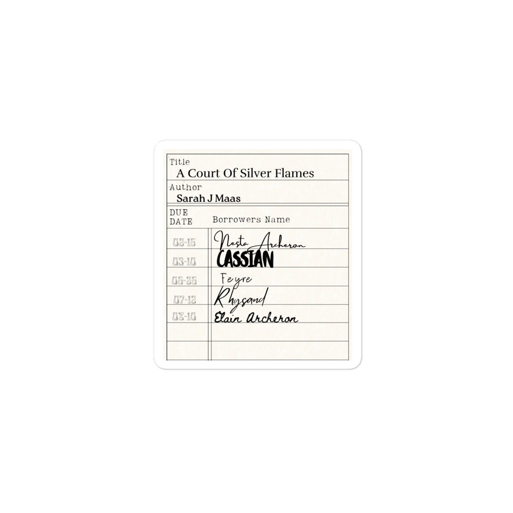 Character Library Card ACOSAF List of Some of the Books Characters ...