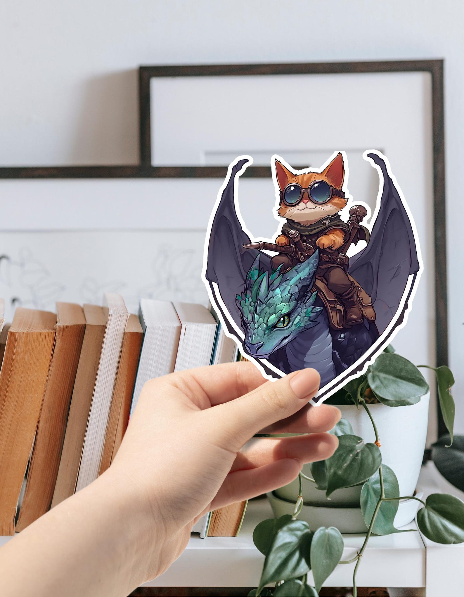 Broccoli the Tabby Dragon Rider Sticker - Fourth Wing Inspired Vinyl ...