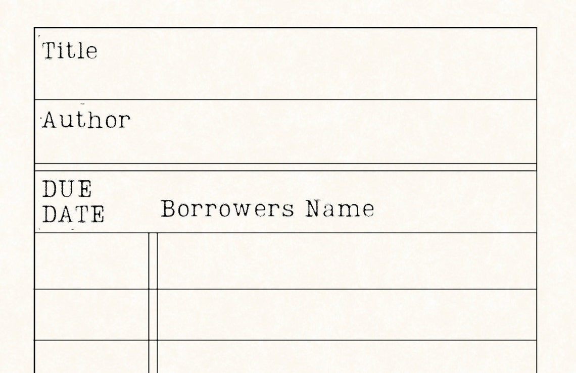 Personal Library Card Digital Download Library Card High Resolution ...