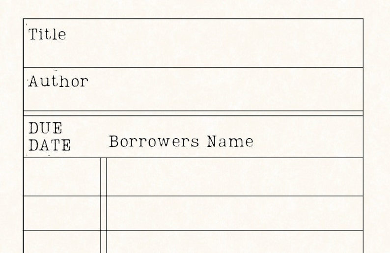 Personal Library Card Digital Download Library Card High Resolution ...