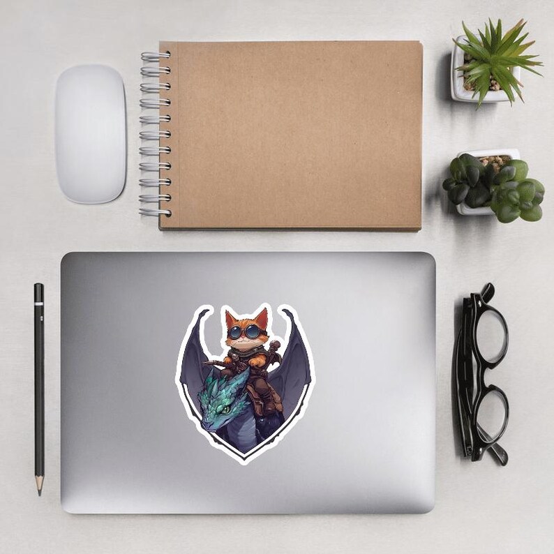 Broccoli the Tabby Dragon Rider Sticker - Fourth Wing Inspired Vinyl ...