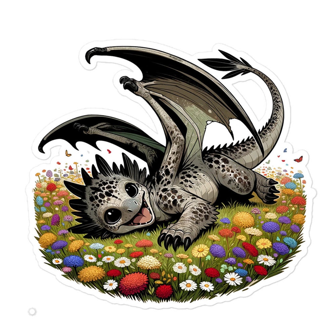 Abraxos Dragon Sticker: Throne of Glass, Wildflower Field (bubble-free ...