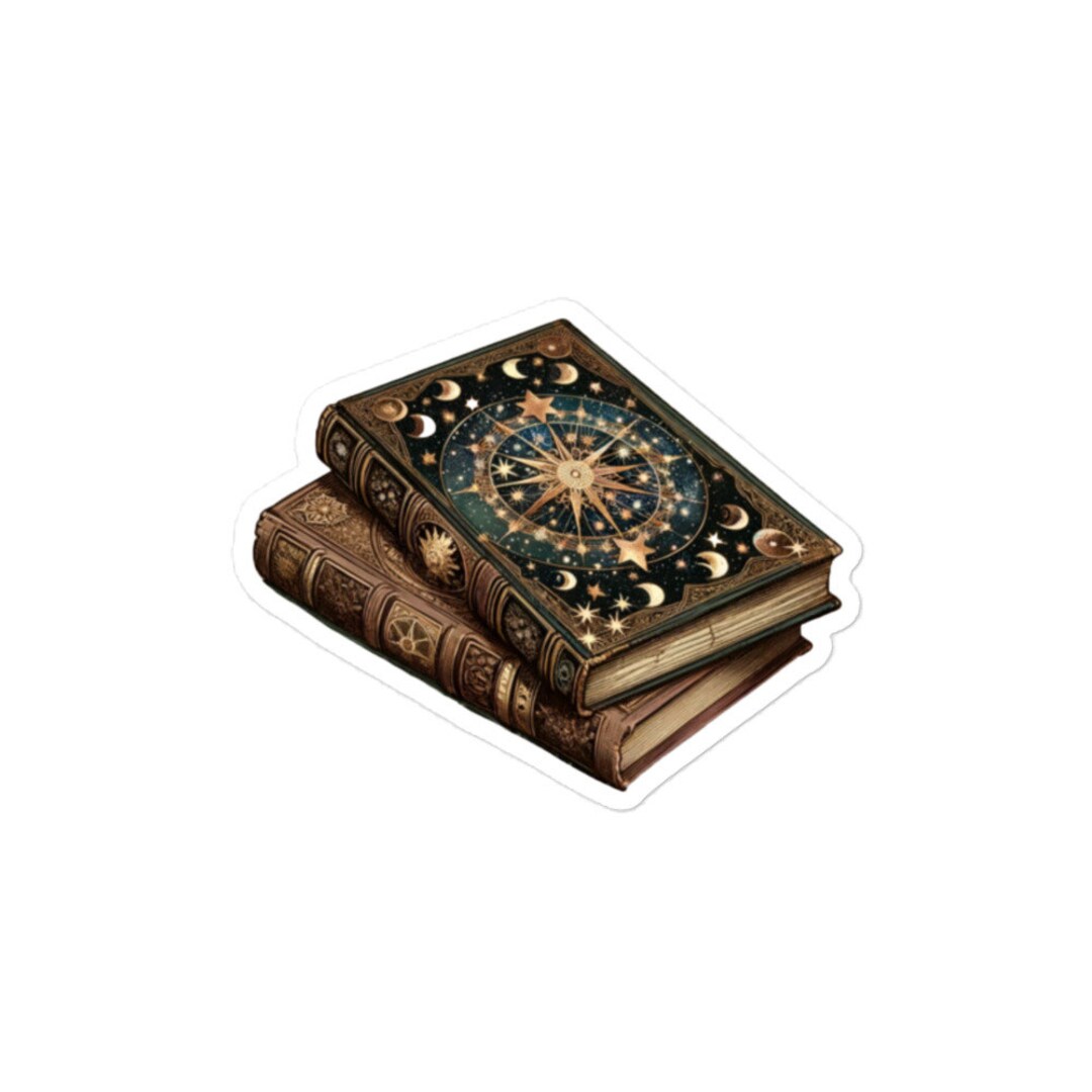 Stack of Old Books With Celestial Theme and Gold Details, TBR ...