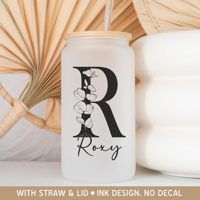 Initial Cups With Flowers - Etsy