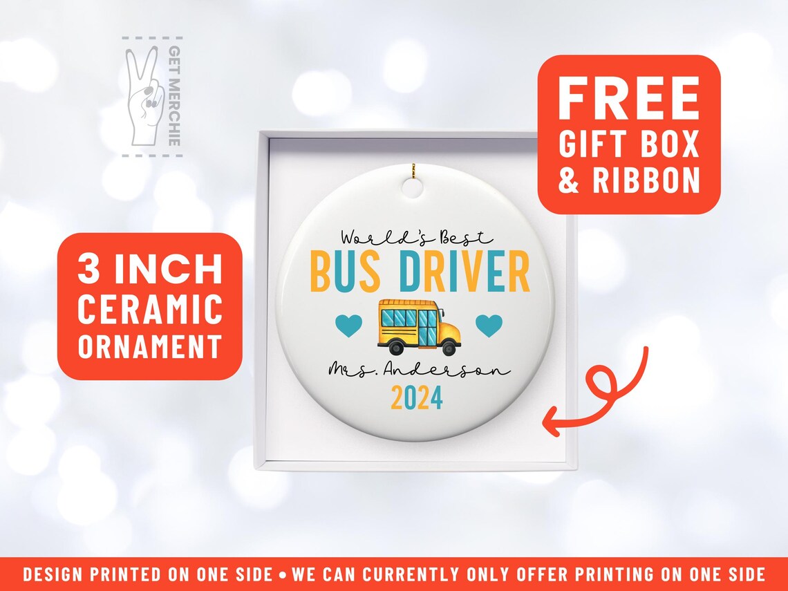 Bus Driver Ornament, Bus Driver Gift, Bus Aide Gift, Personalized ...