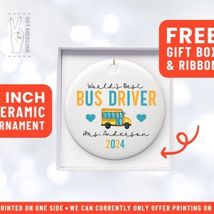 Bus Driver Ornament, Bus Driver Gift, Bus Aide Gift, Personalized ...