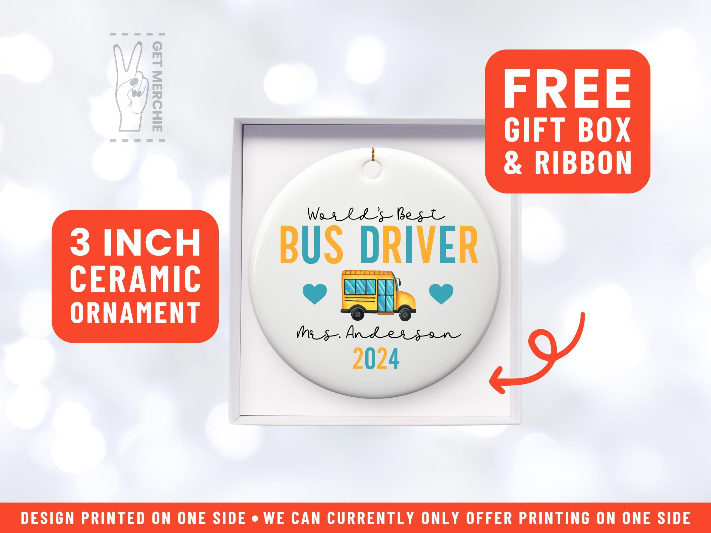 Bus Driver Ornament, Bus Driver Gift, Bus Aide Gift, Personalized ...