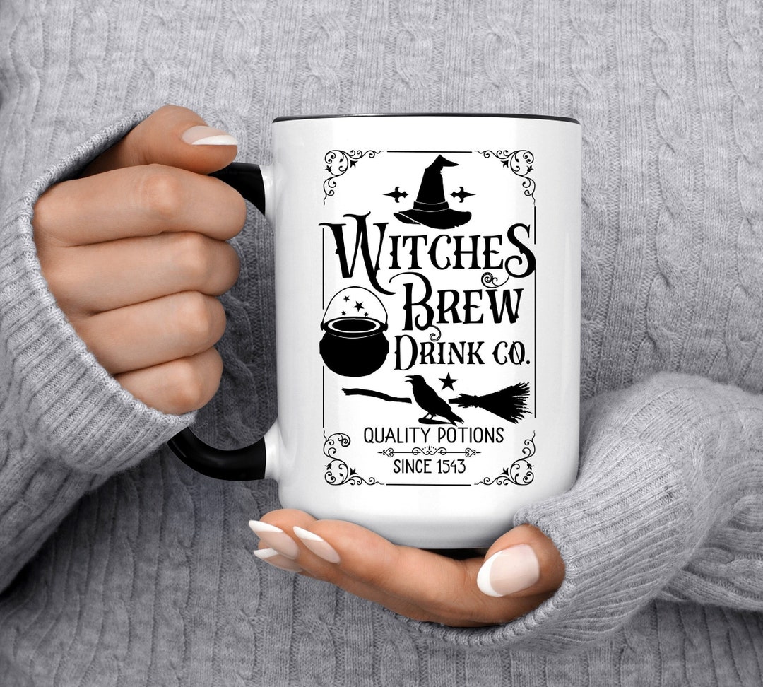 Witches Brew Coffee Mug, Witches Hat Halloween Mug, Witches Broom Fall ...