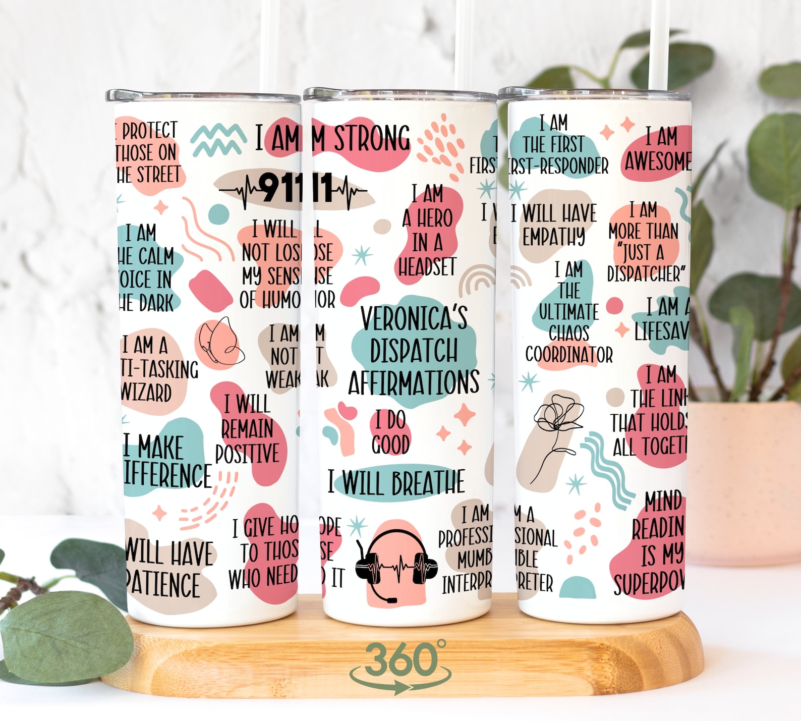 Personalized 911 Dispatcher Daily Affirmation Tumbler, 911 Dispatch ...