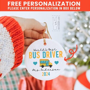 Bus Driver Ornament, Bus Driver Gift, Bus Aide Gift, Personalized ...