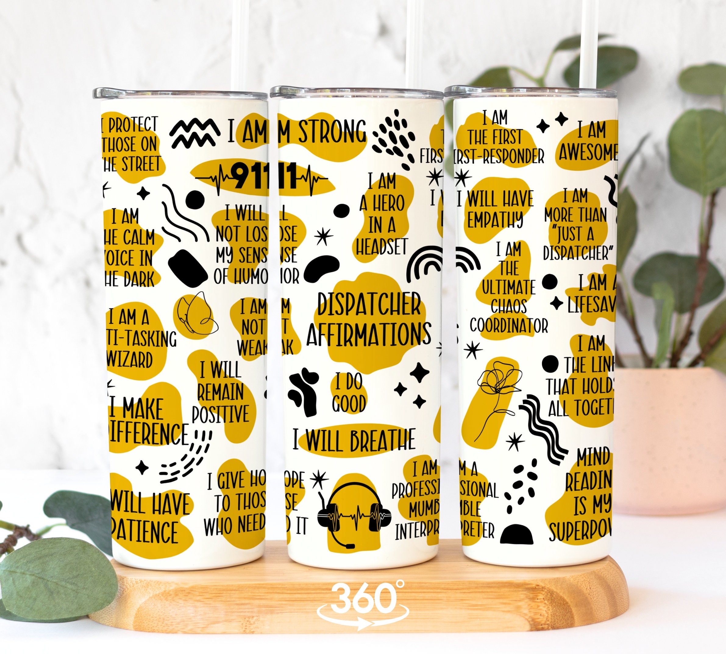 Personalized 911 Dispatcher Daily Affirmation Tumbler, 911 Dispatch ...