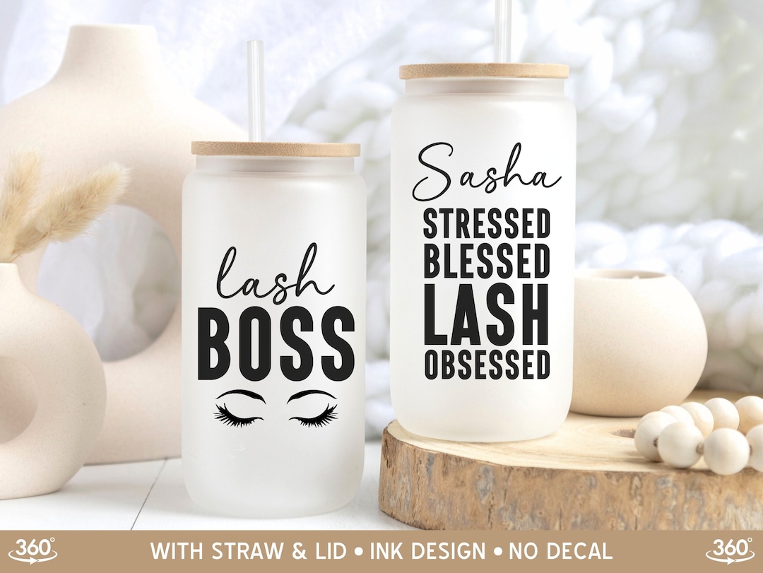 Lash Artist Frosted Glass Tumbler, Gorgeous Lashes Tech Iced Coffee Cup ...