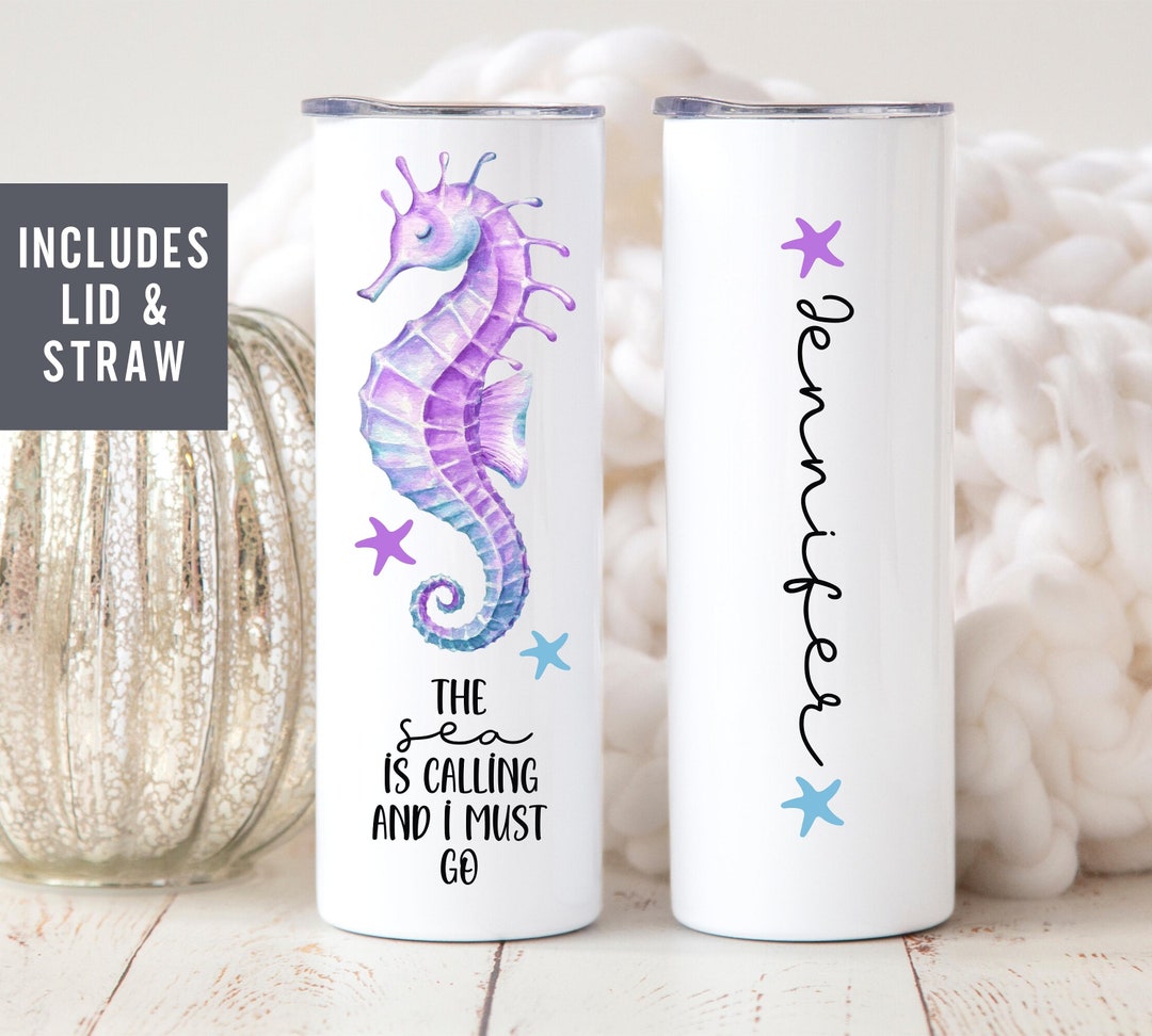 Sea Horse Tumbler Cup, Sea Tumbler Ocean Theme Gift, Ocean Lover Gift ...