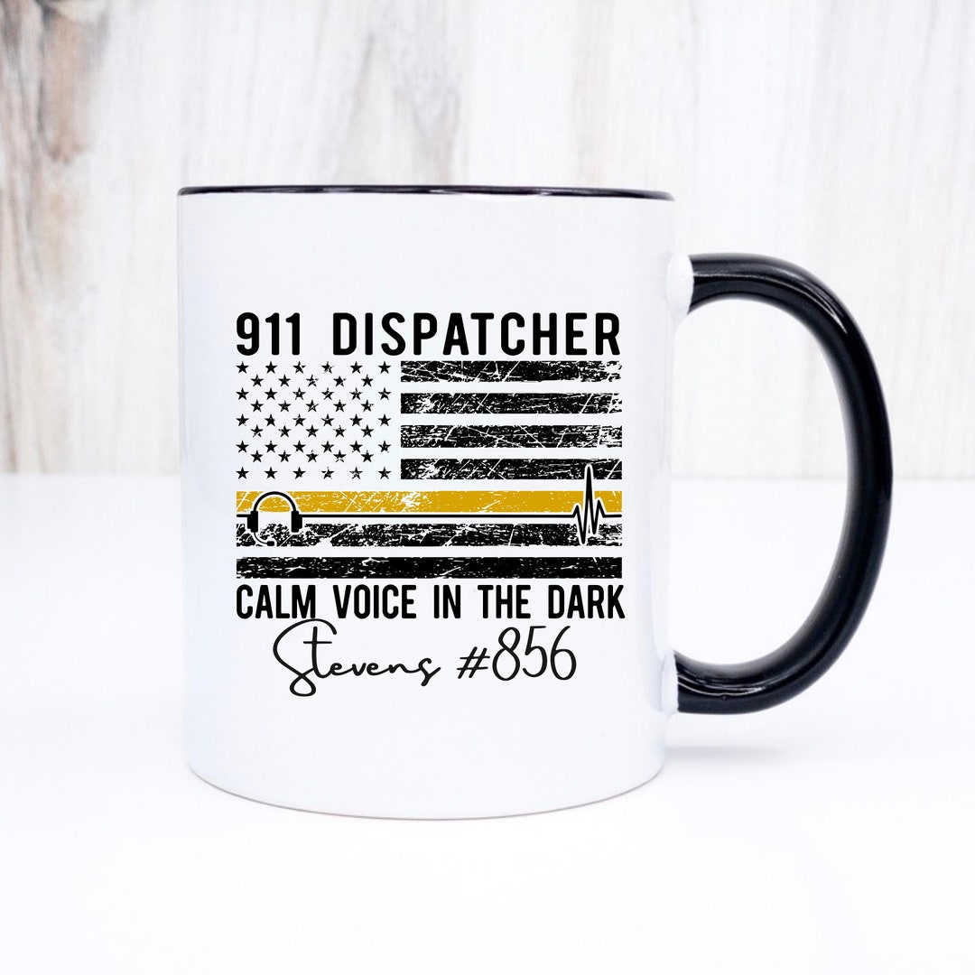 911 Dispatcher Gift, 911 Dispatcher Tumbler, Thin Gold Line Dispatcher ...