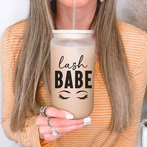 Lash Artist Frosted Glass Tumbler, Gorgeous Lashes Tech Iced Coffee Cup ...