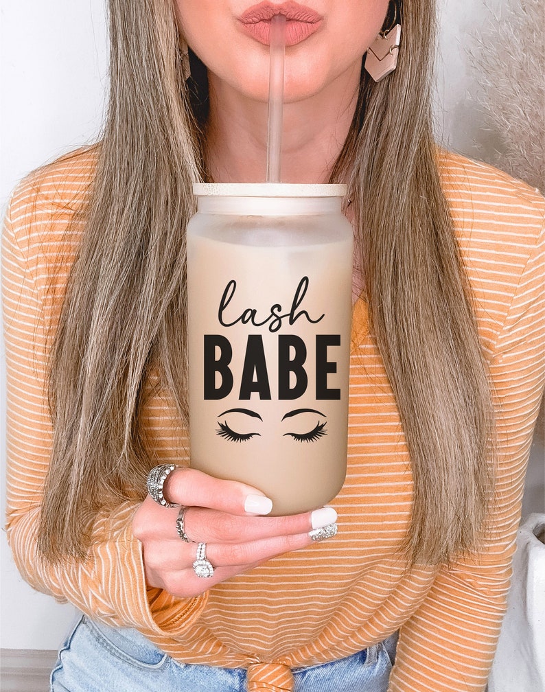 Lash Artist Frosted Glass Tumbler, Gorgeous Lashes Tech Iced Coffee Cup ...