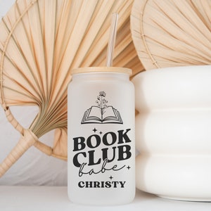 Book Club Gifts Iced Coffee Cup, Book Lover Frosted Glass Tumbler ...