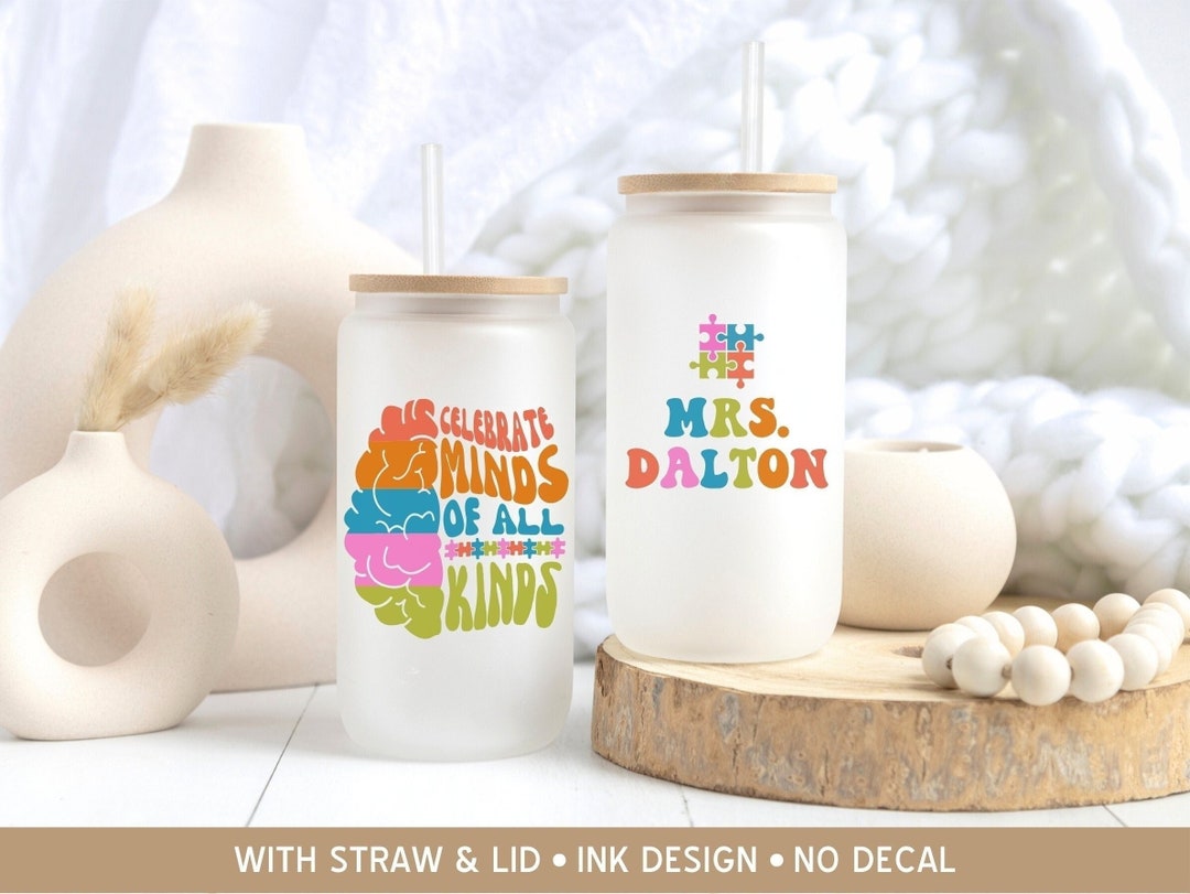 Celebrate Minds of All Kinds Neurodiversity Frosted Glass Cup, ADHD ...