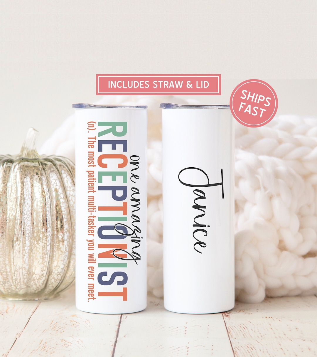 Receptionist Gifts Tumbler Cup, Gifts for Receptionist Week ...