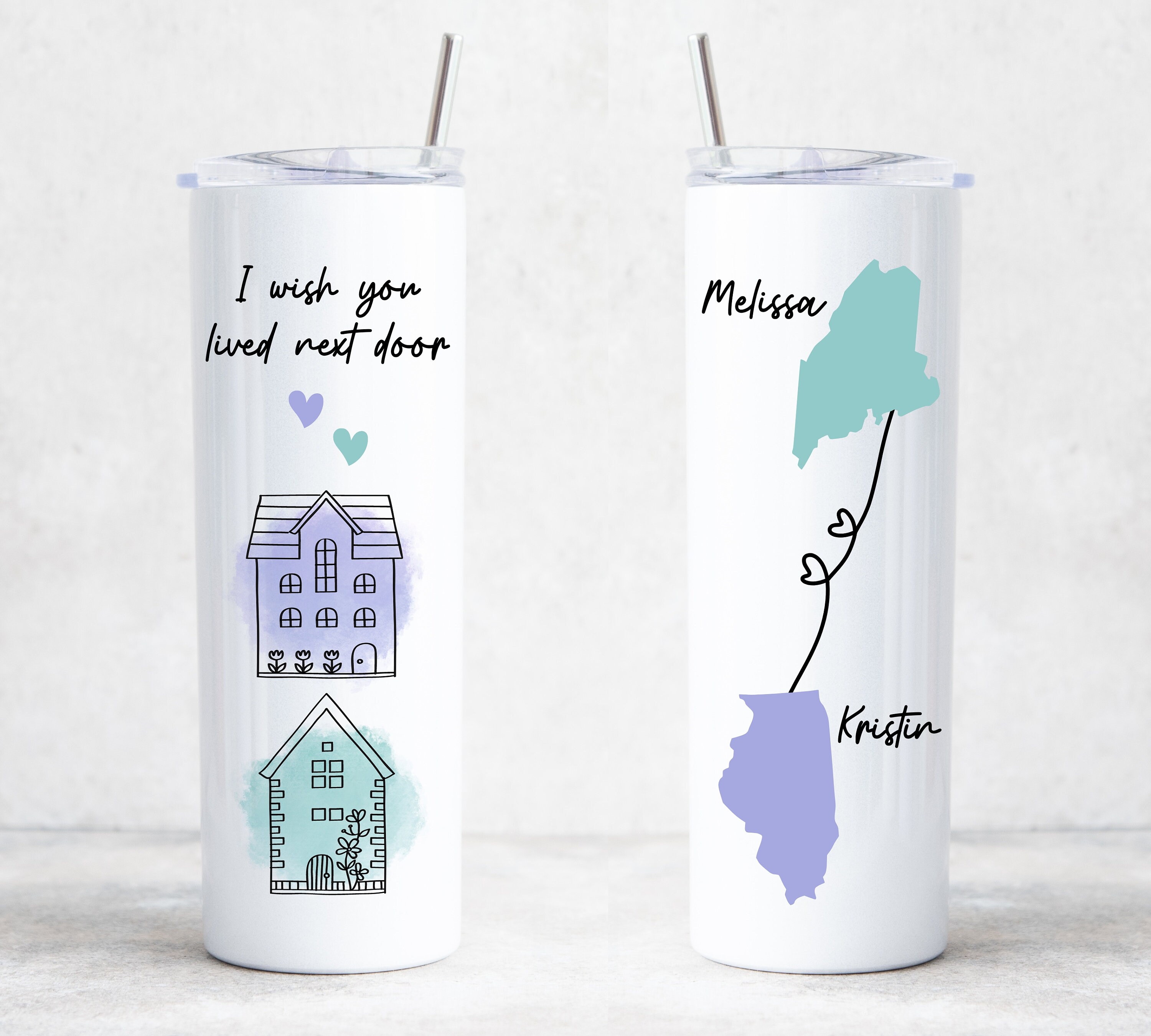 I Wish You Lived Next Door Tumbler Long Distance Friendship - Etsy