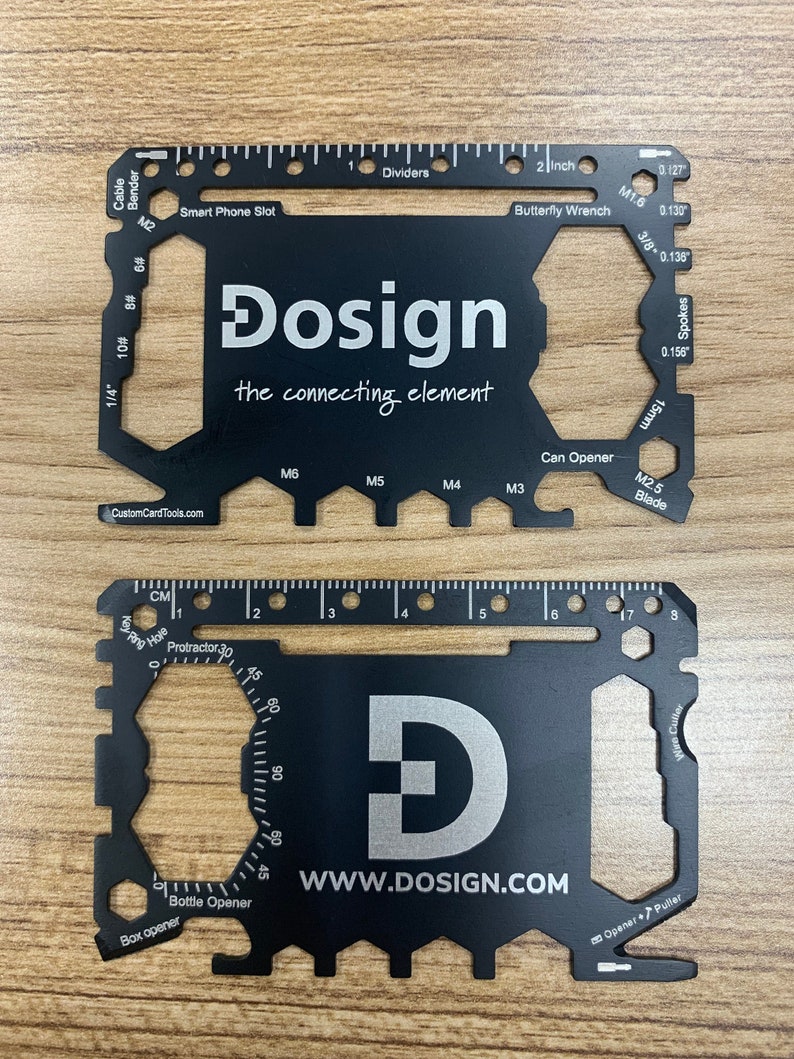 100x Laser Etched Custom Card Multi Tool - Unique Business Cards, EDC ...