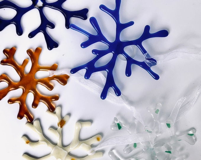 Turquoise Fused Glass Snowflake - Etsy Canada