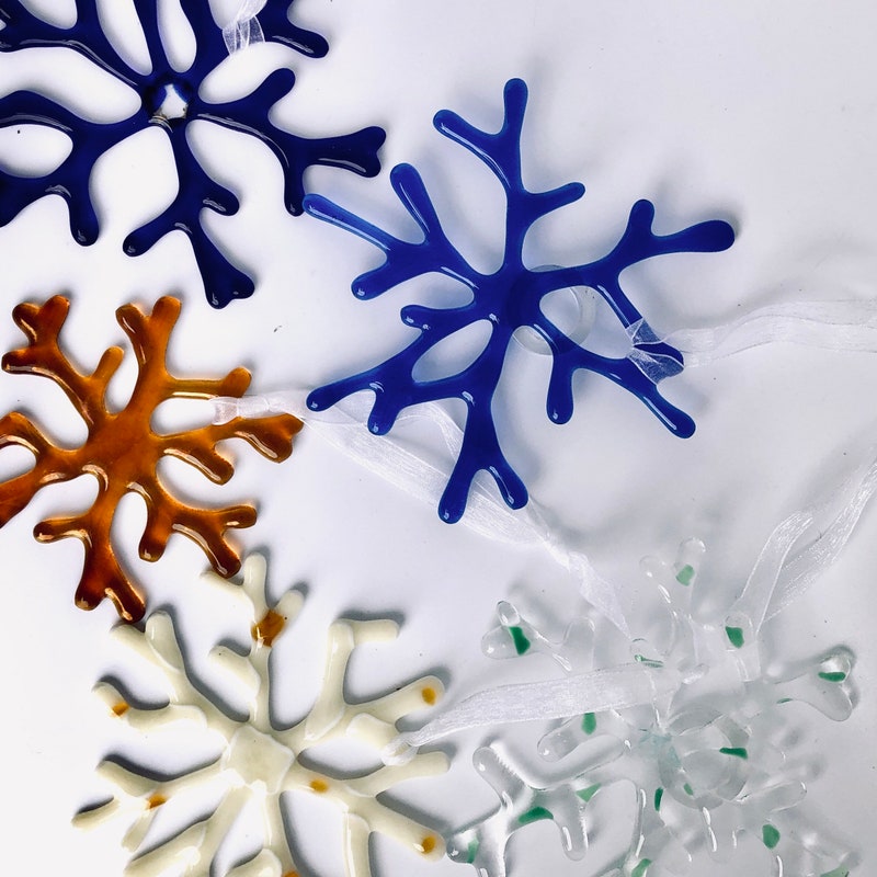 Glass Snowflakes Ornaments - Etsy