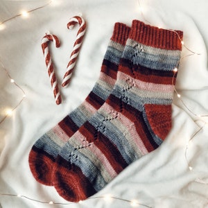 Knitting Pattern. Candy Cane Lane Socks. Sock Pattern. Sock Knitting ...