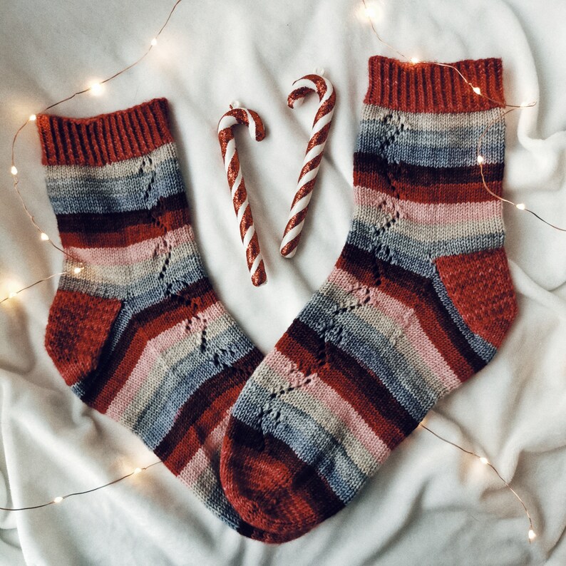 Knitting Pattern. Candy Cane Lane Socks. Sock Pattern. Sock - Etsy
