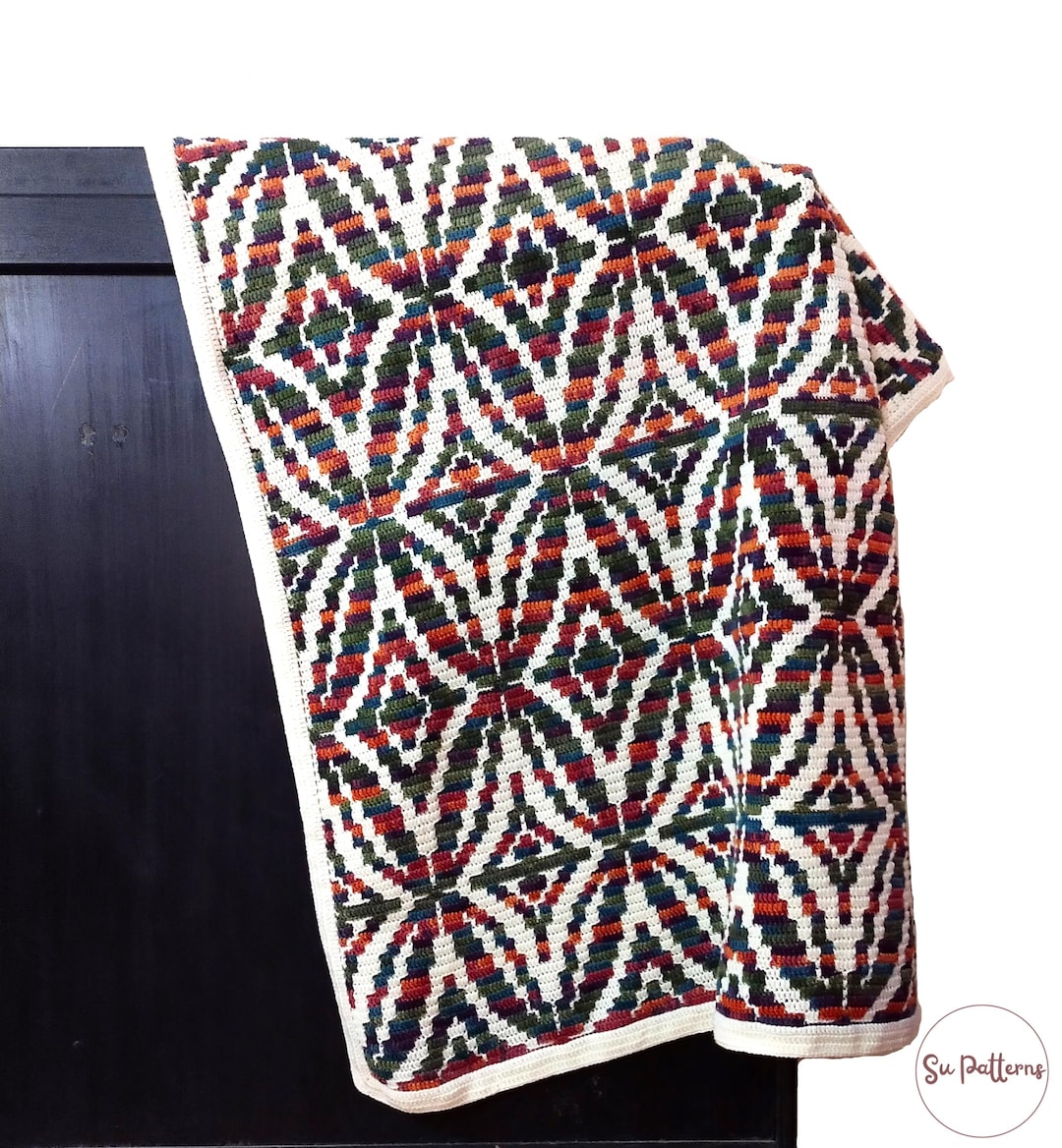 Patchy Rings Overlay Mosaic Crochet Throw Pattern, Overlay Mosaic PDF ...