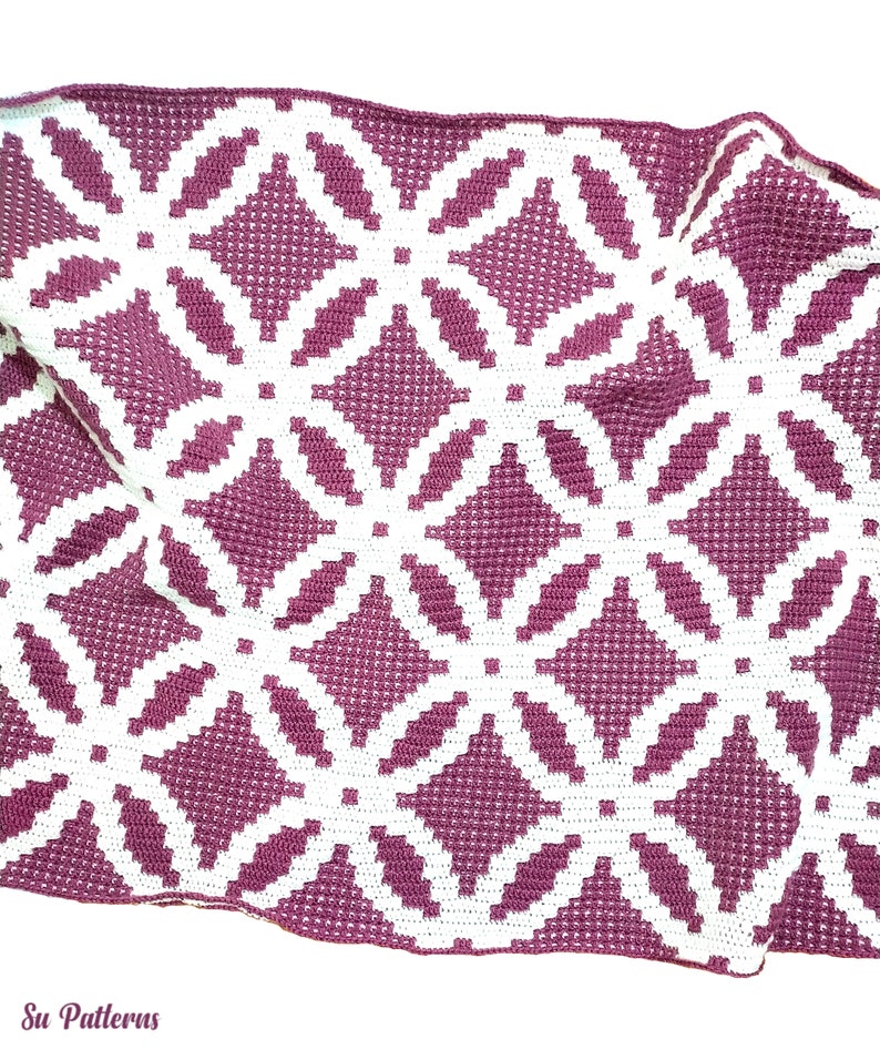 Mosaic Crochet Wrap, Overlay Mosaic Crochet Blanket, Flowery Mosaic ...