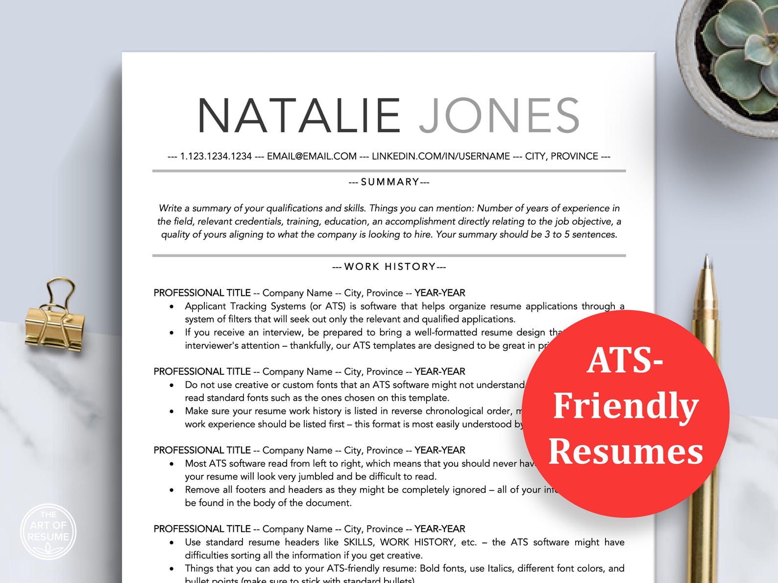 Professional ATS Resume Template, Modern ATS Cv Resume, Executive ...