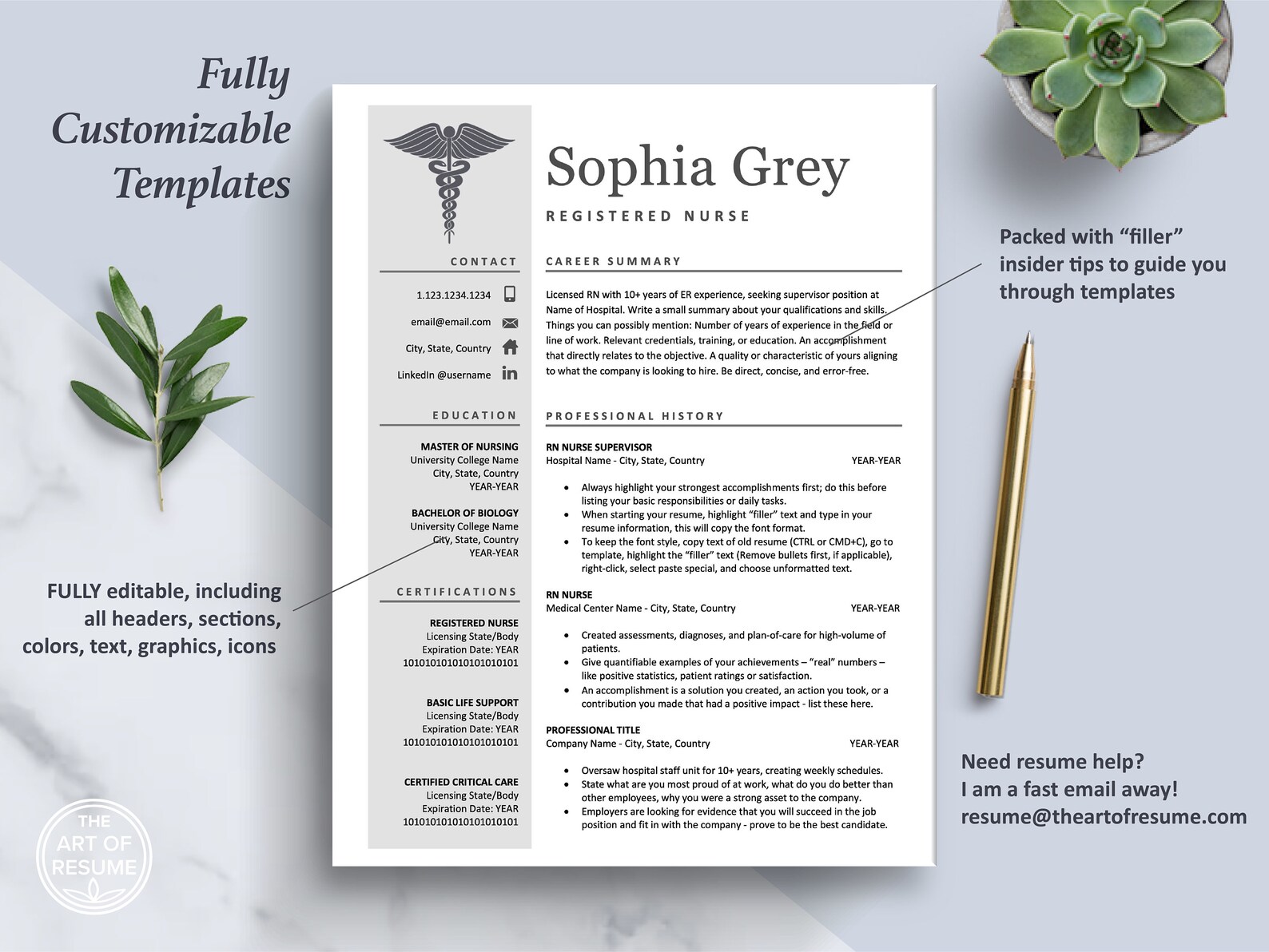 Nursing Resume Templates With Cover Letter | Medical Resume Template ...
