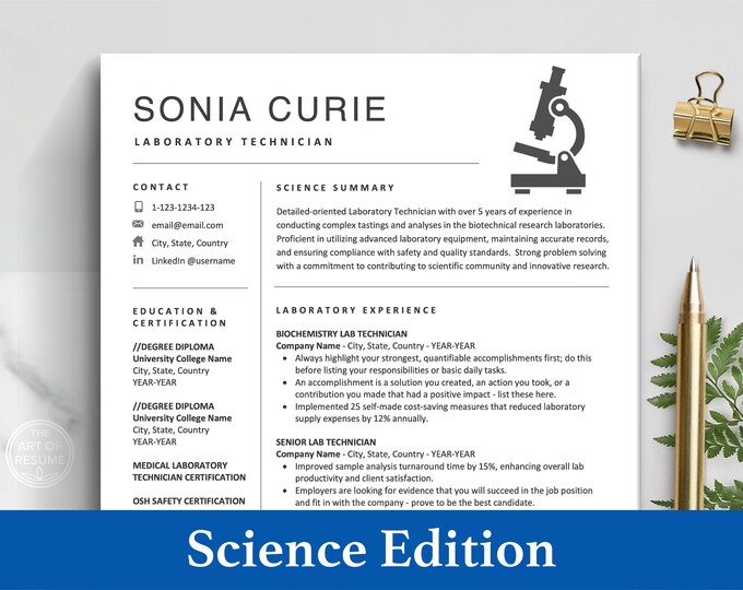 Science Resume CV Template | Data Scientist Resumes | Biochemistry ...