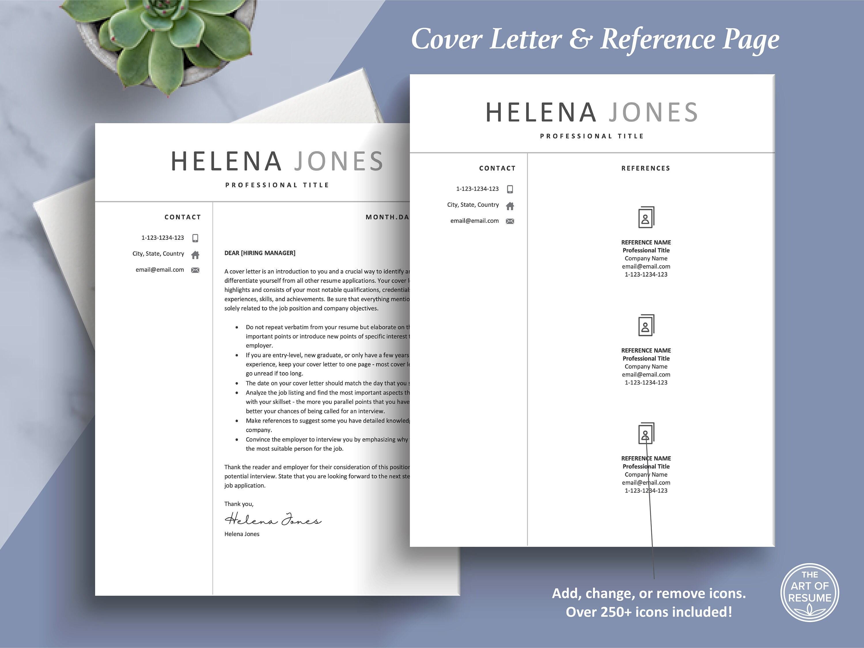 Professional Resume Template Bundle, 3 Page Resume Executive Resume ...