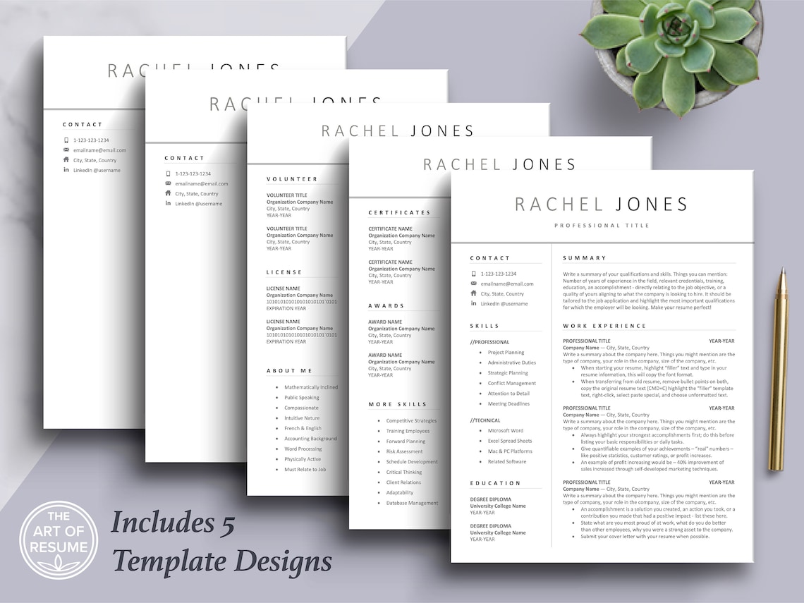 Resume Template Bundle, Modern Resume Template, Resume Download, CV ...